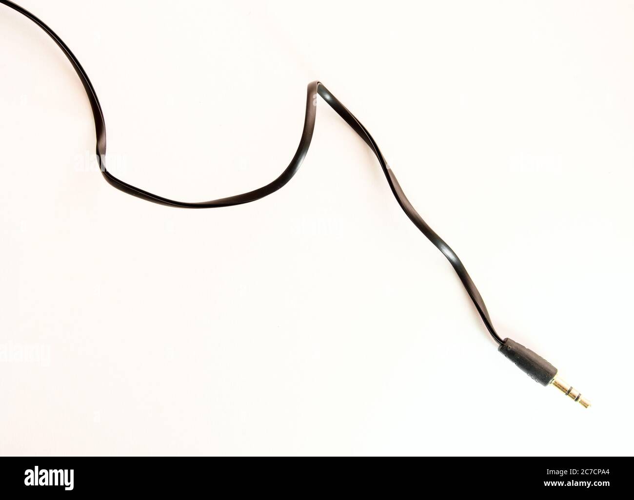 Flat line cable of audio connection jack Stock Photo - Alamy