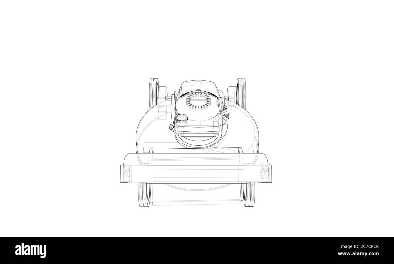 Mower line icon outline Cut Out Stock Images & Pictures - Alamy
