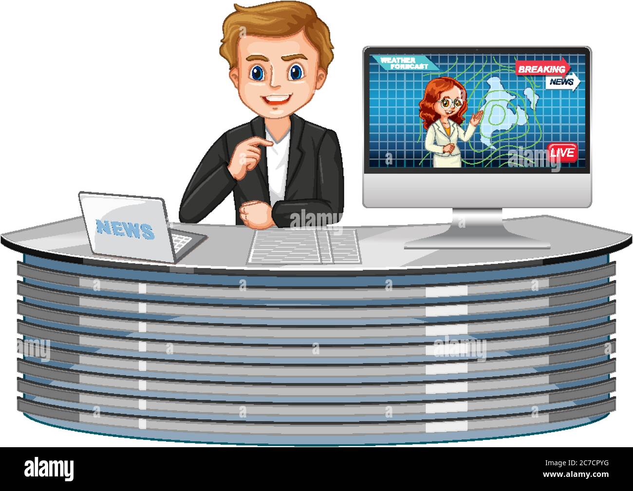 Isolated male news reporter illustration Stock Vector Image & Art - Alamy