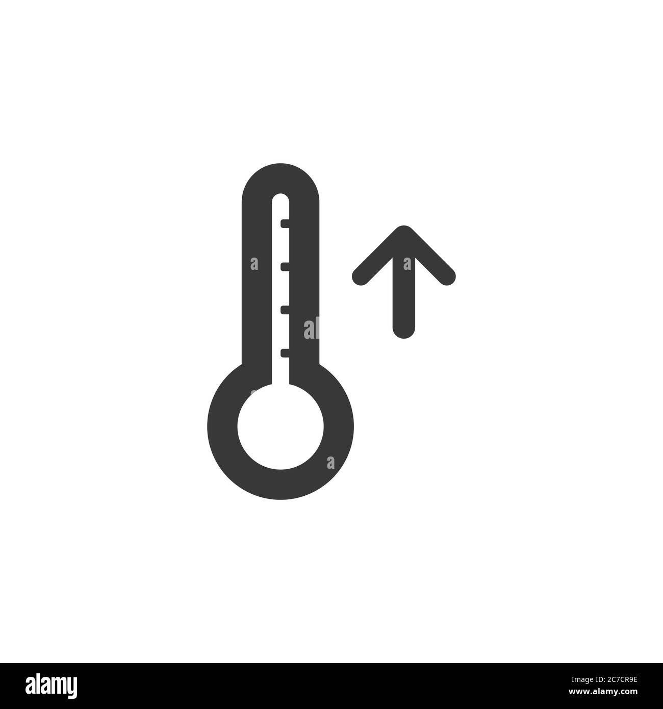 Thermometer. Rise temperature. Isolated icon. Weather glyph vector ...
