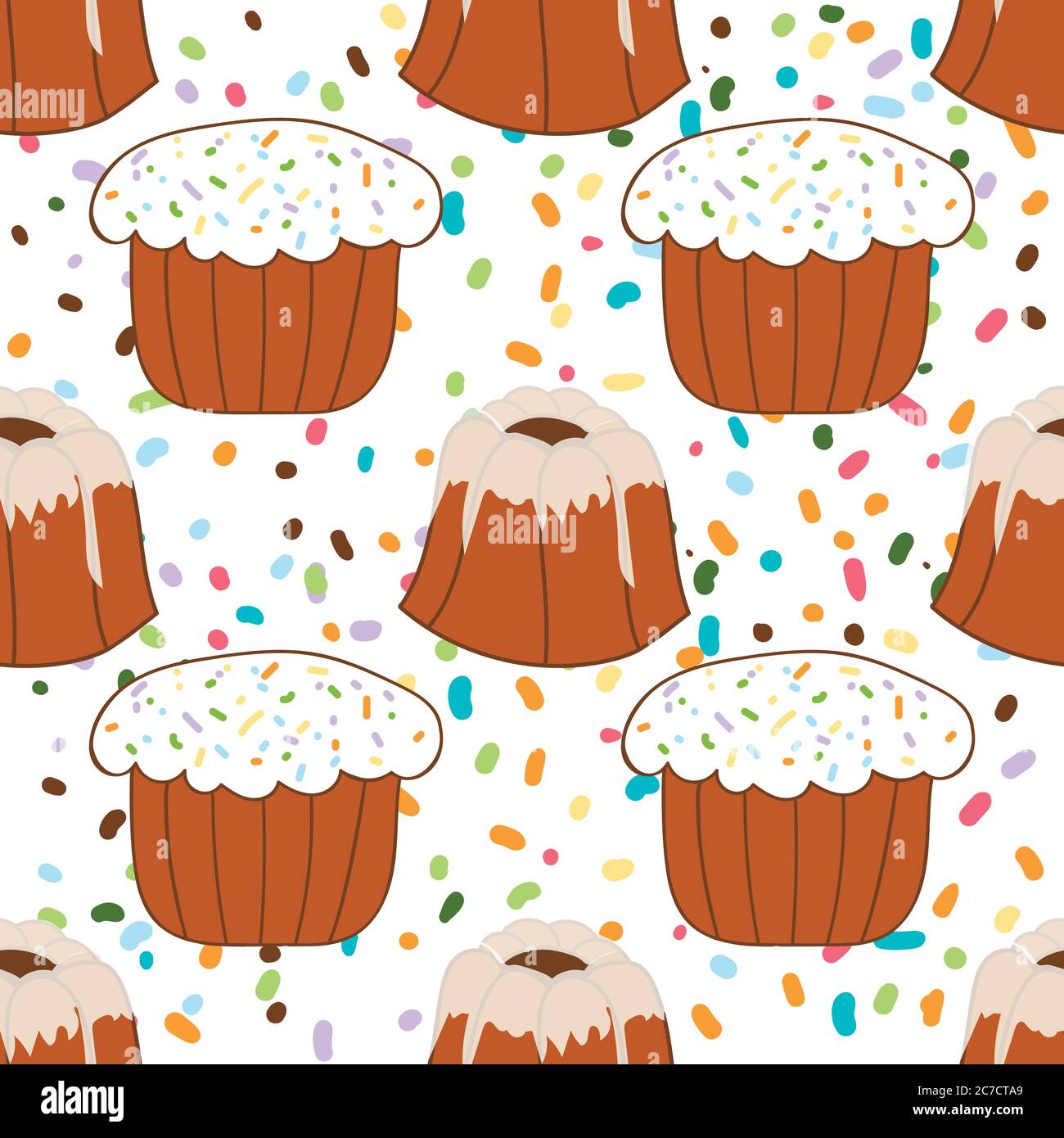 Seamless pattern with Easter cakes, Festive background. Design for ...