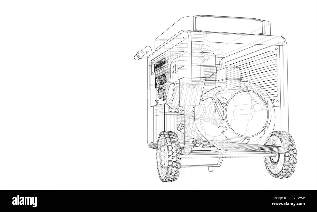 Portable electric generator power Black and White Stock Photos & Images ...