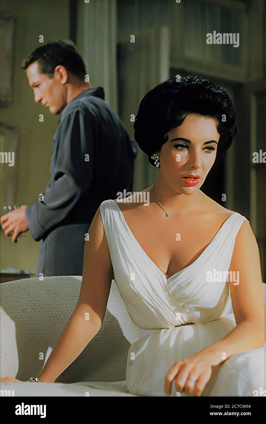Paul Newman and Elizabeth Taylor in Cat on a Hot Tin Roof - Promotional ...