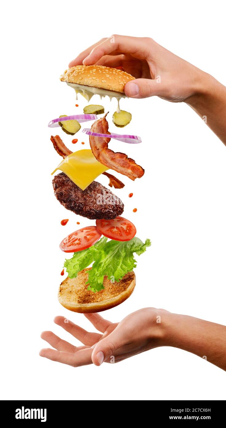 Man eating burger creative hi-res stock photography and images - Alamy