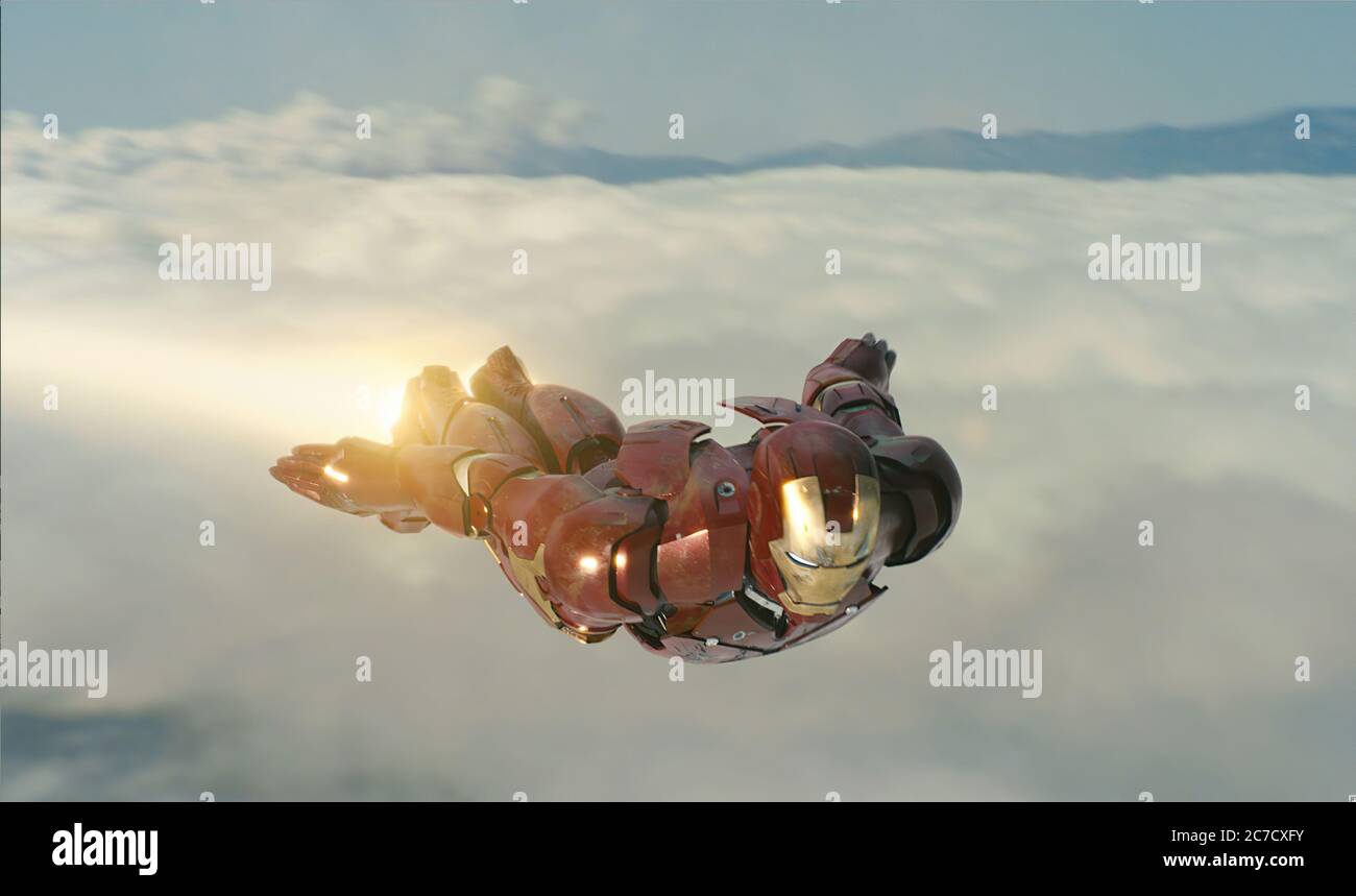 Robert Downey Jr as Iron Man - Promotional Movie Picture Stock Photo ...