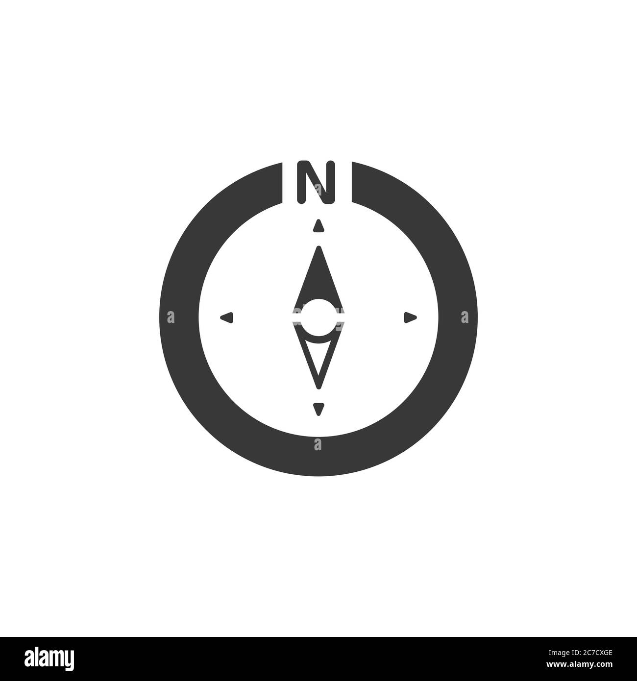 Compass. North direction. Isolated icon. Weather glyph vector ...