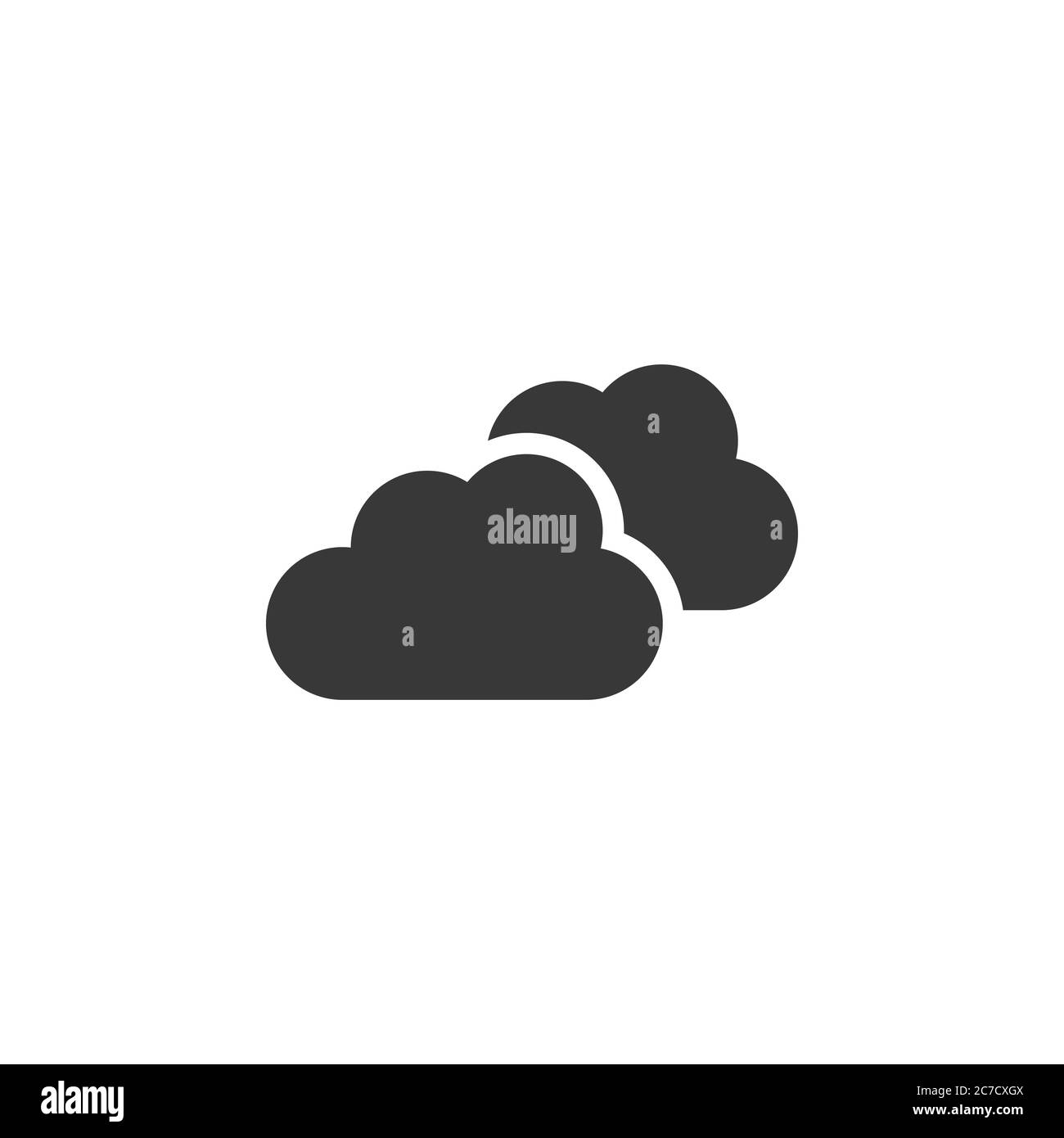 Overcast. Clouds on the sky. Isolated icon. Weather glyph vector ...