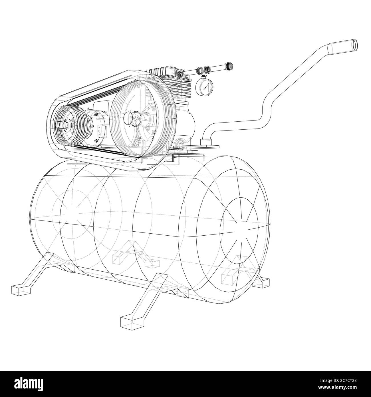 Outline Air compressor Stock Photo - Alamy
