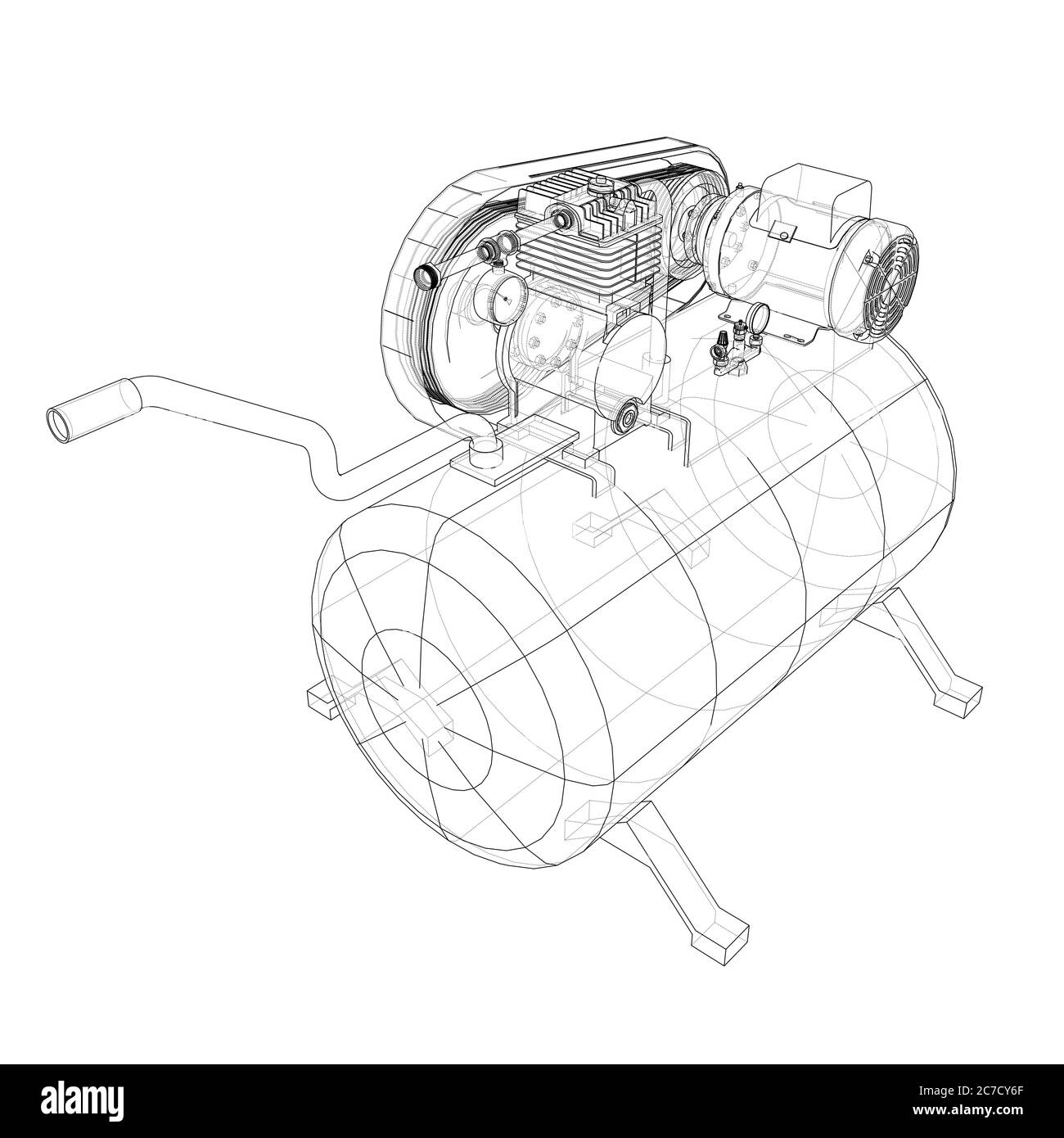 Outline Air compressor Stock Photo - Alamy