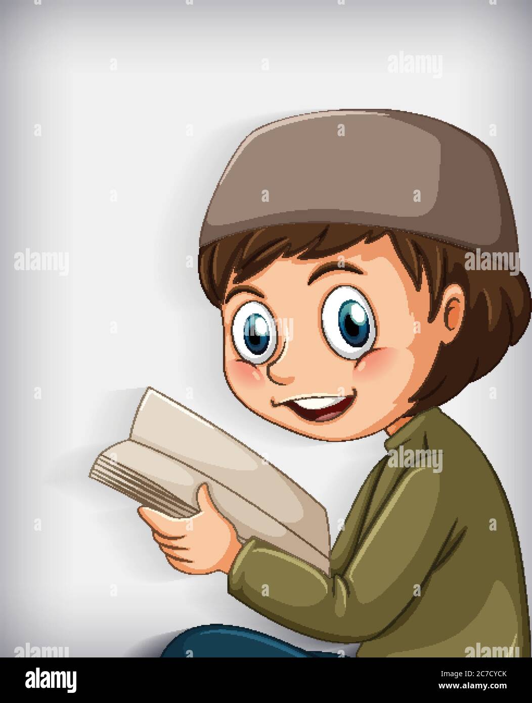 Muslim boy reading from the quran illustration Stock Vector Image & Art ...