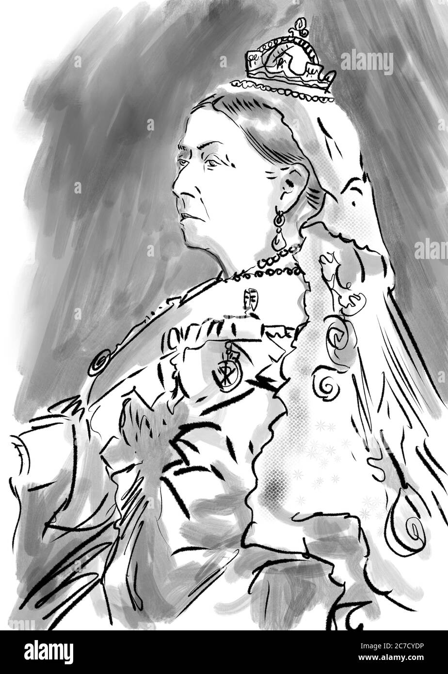 Drawing by queen victoria Black and White Stock Photos & Images - Alamy