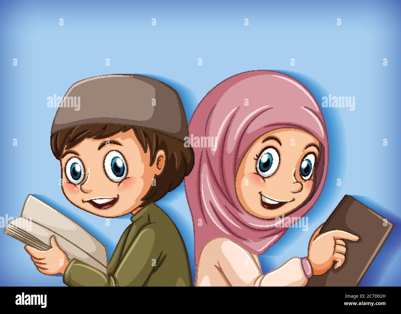 Muslim students reading the book illustration Stock Vector Image & Art ...