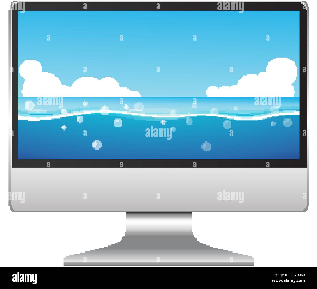 Water scene on computer desktop illustration Stock Vector Image & Art ...