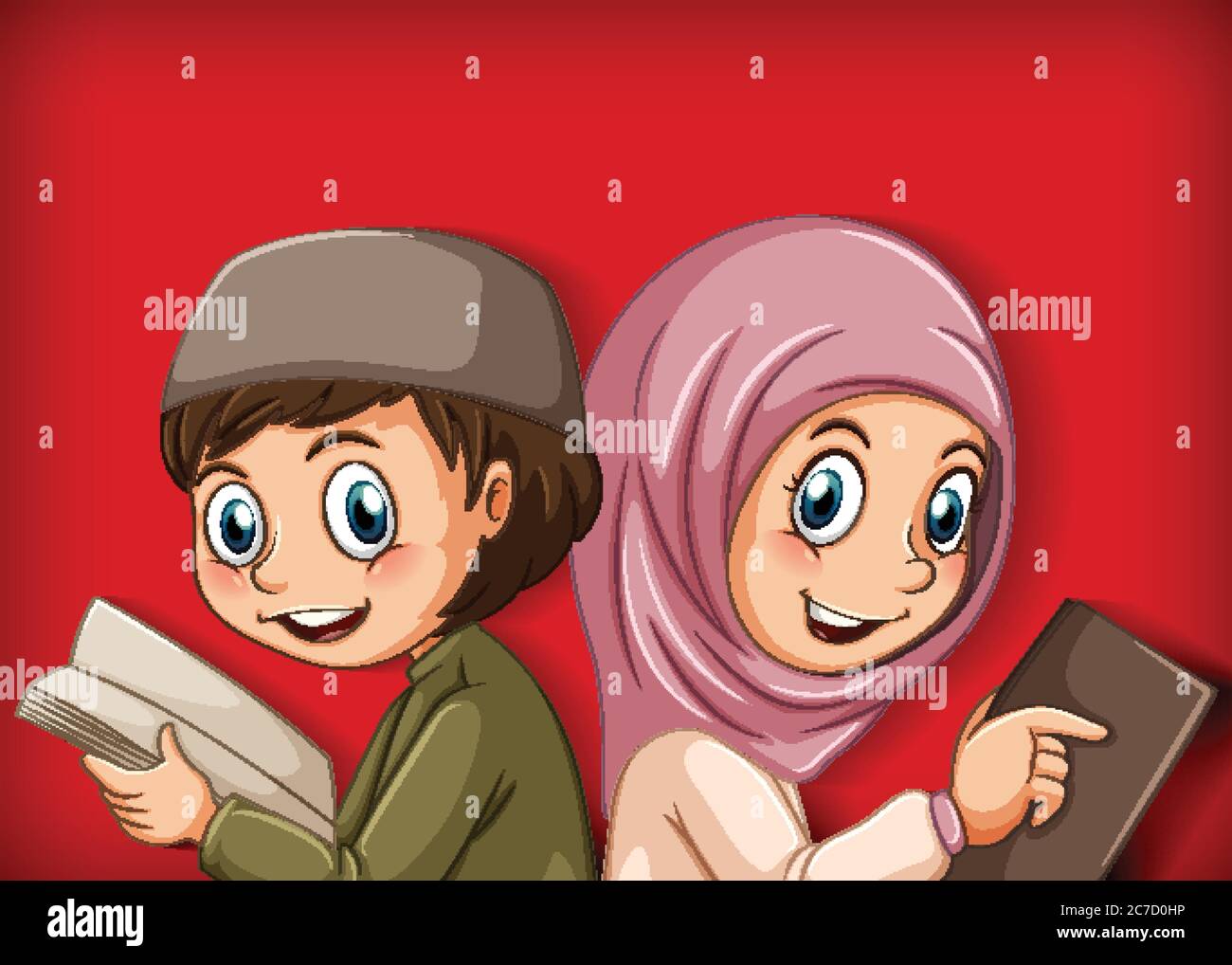 Muslim students reading the book illustration Stock Vector Image & Art ...