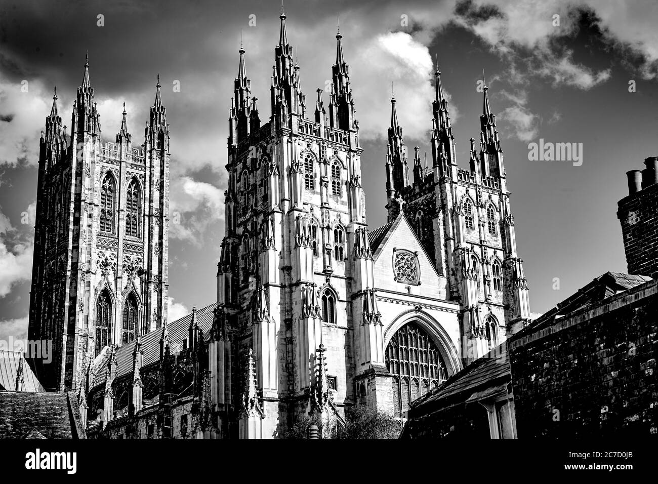 Views of Canterbury Cathedral from the English Medieval town of ...