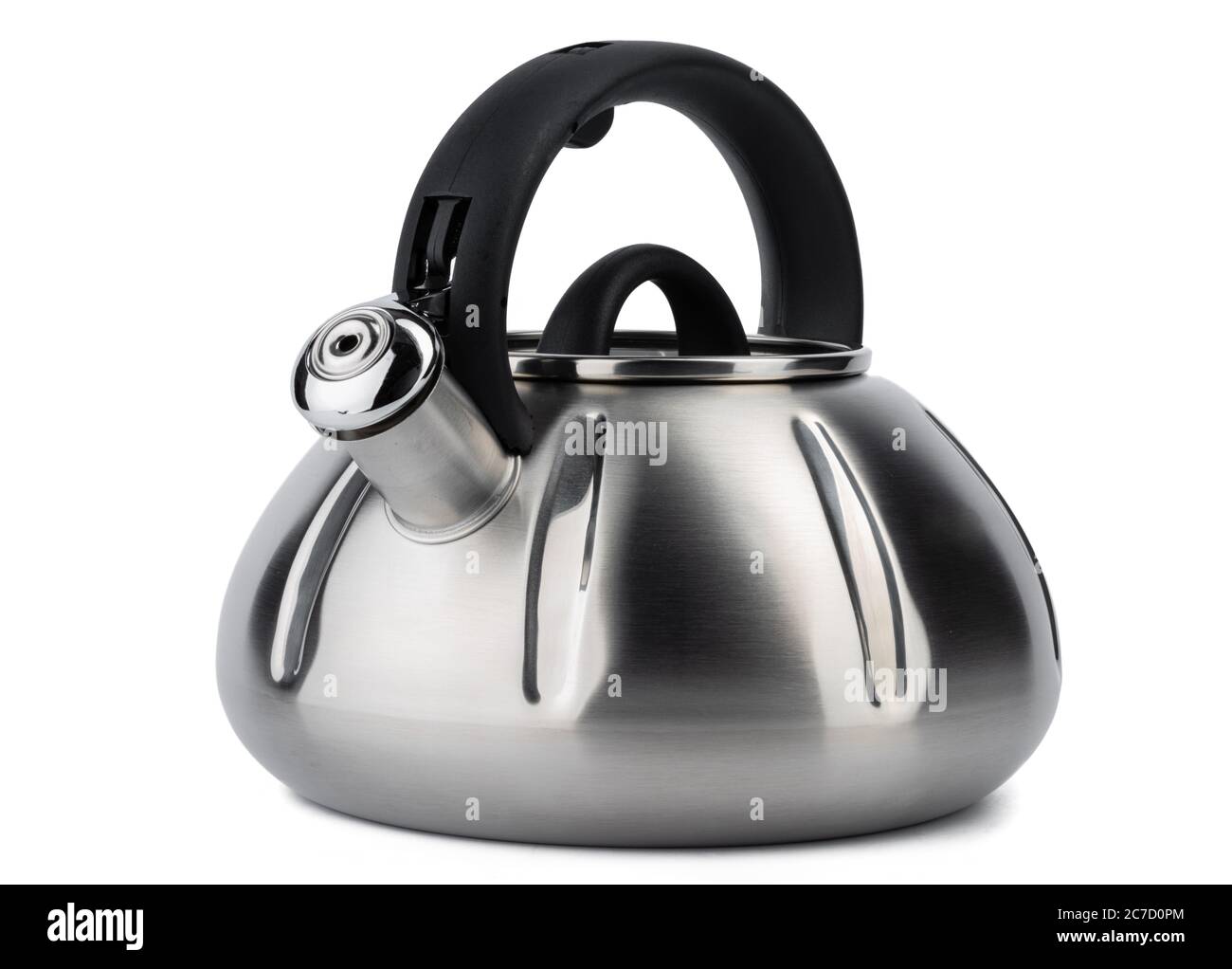 Metal tea pot for gas stove isolated on white Stock Photo - Alamy