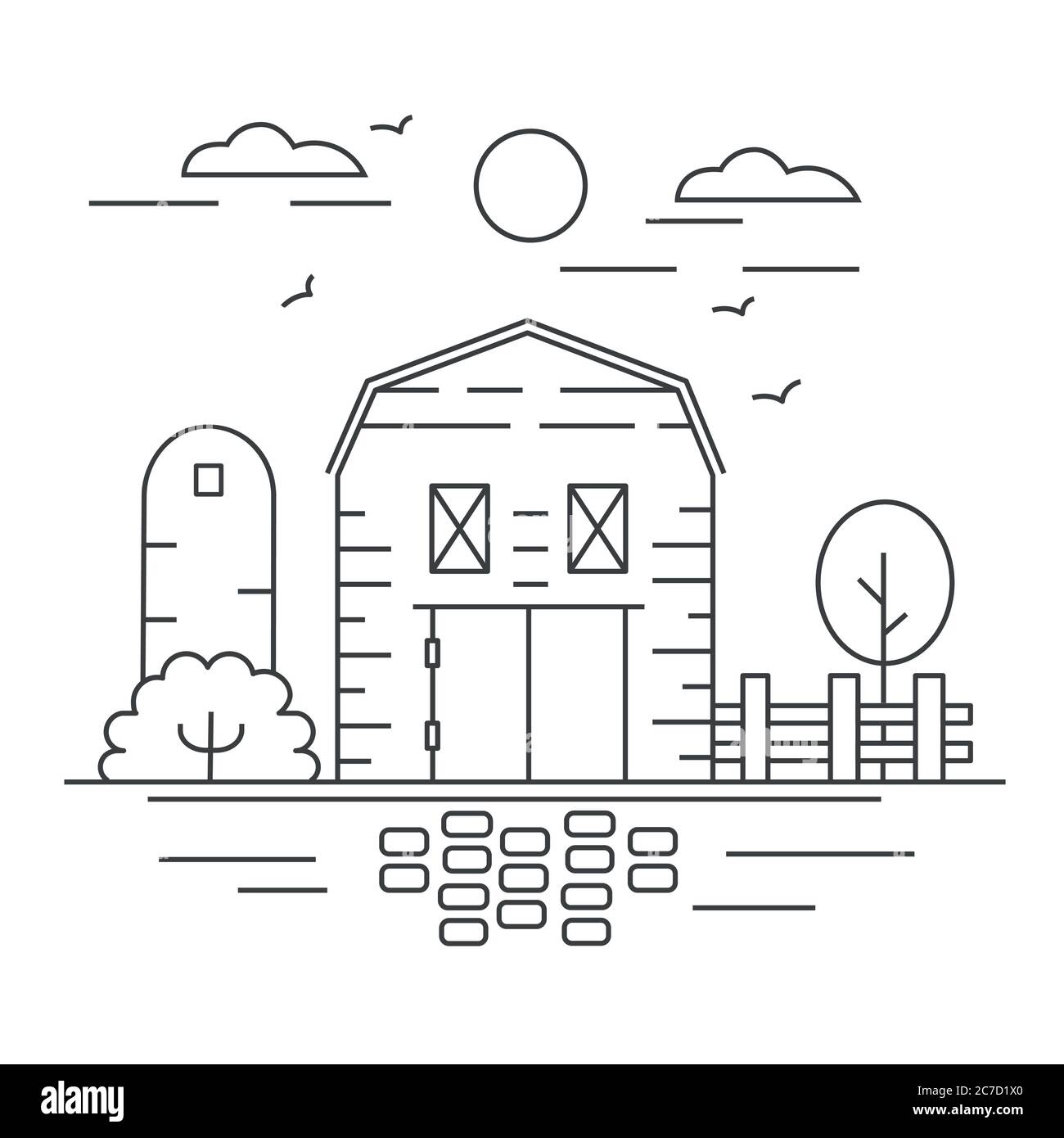 Barn in meadow field Cut Out Stock Images & Pictures - Alamy