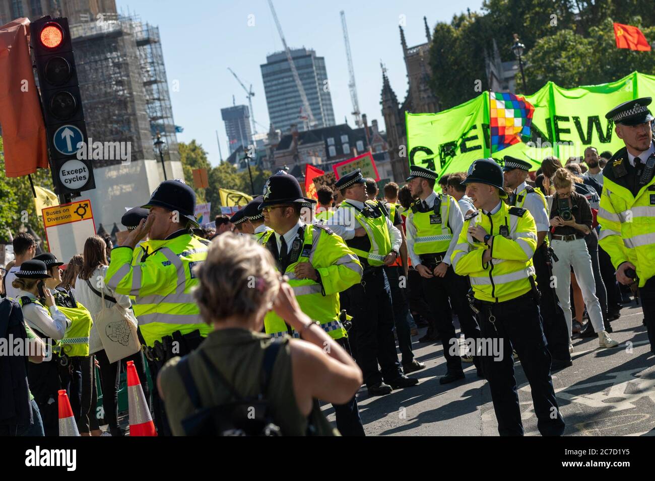 LONDON, UNITED KINGDOM - Sep 20, 2019: Climate strike protest London ...