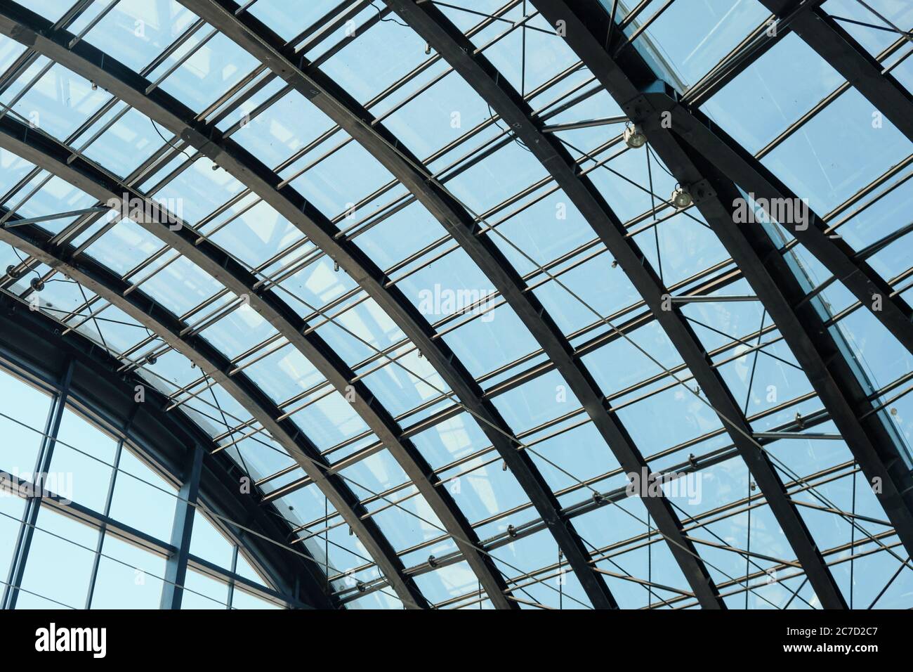 metal and glass structures of the clerestory ceiling Stock Photo - Alamy