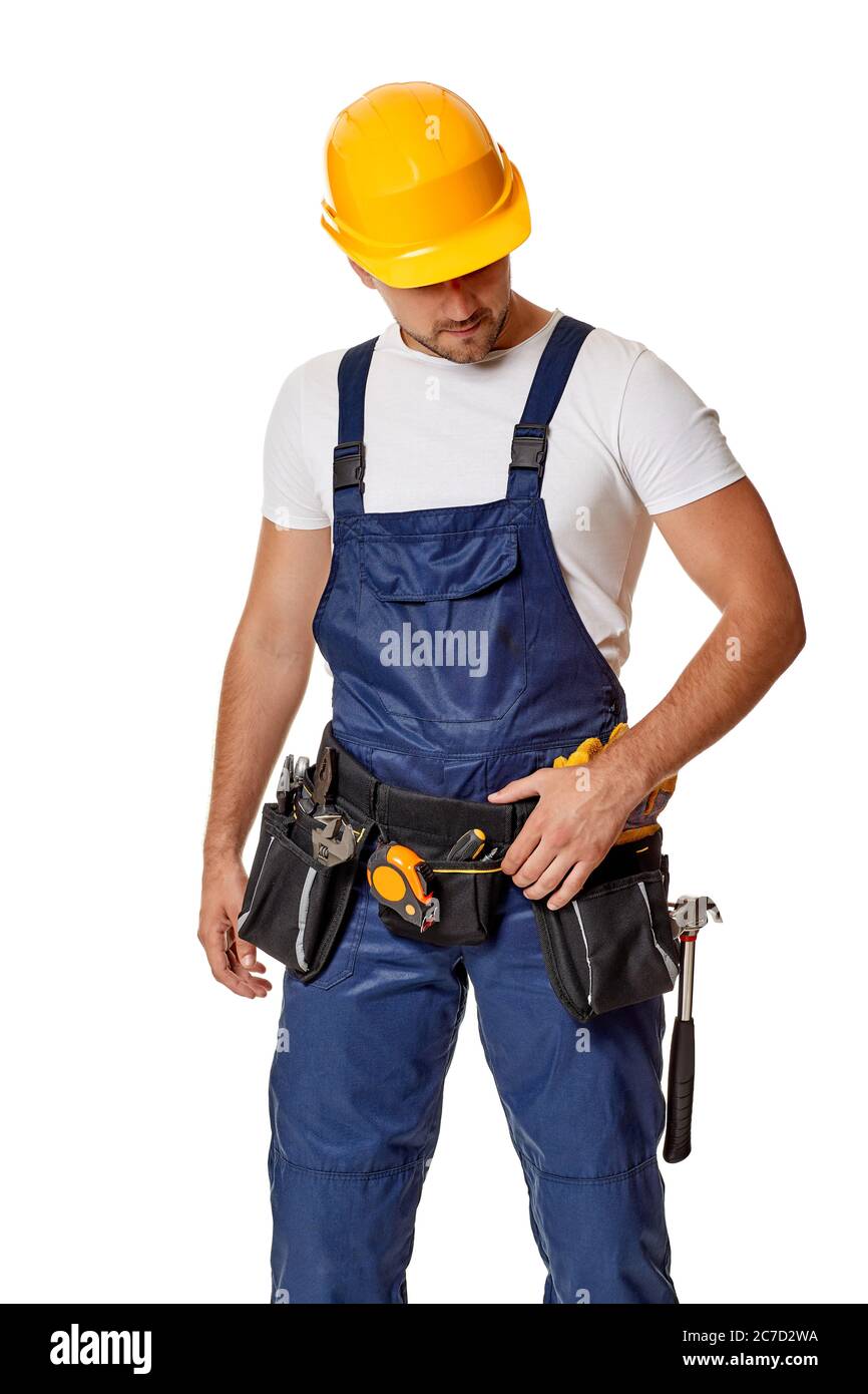 Young repairman tool belt hi-res stock photography and images - Alamy