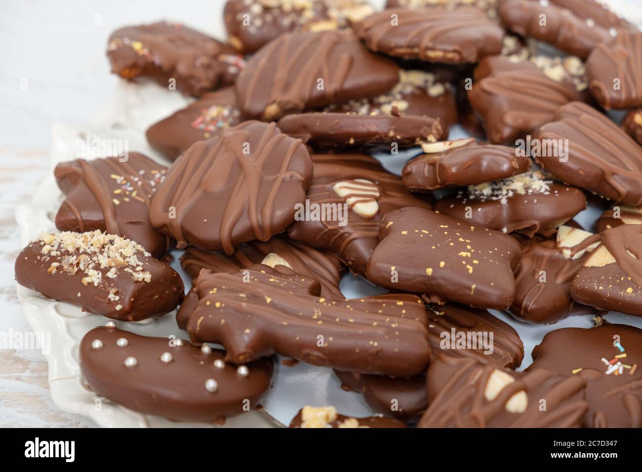 Chocolate glazed gingerbread cakes Stock Photo - Alamy