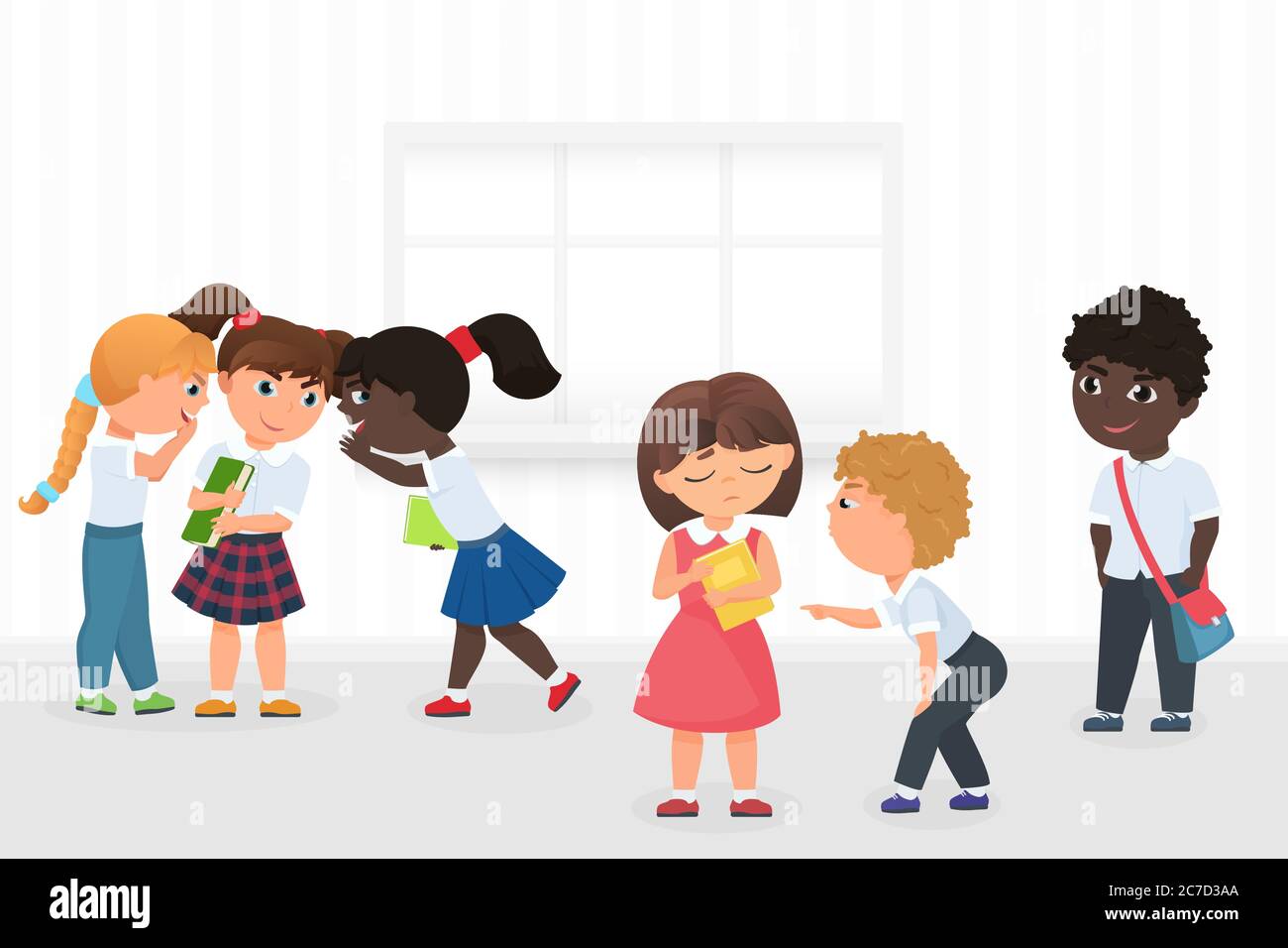 Sad Group Of Kids Clipart