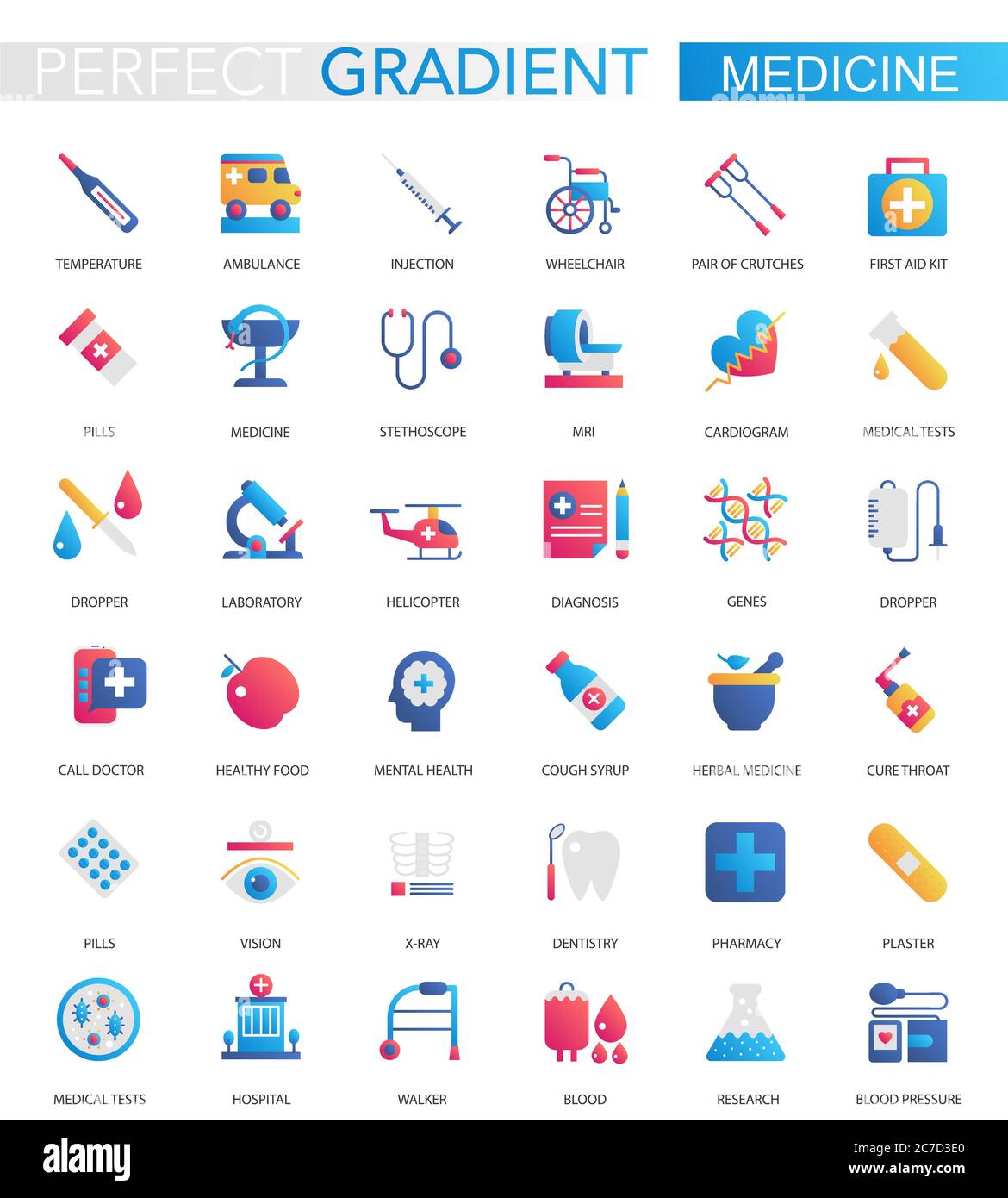 Digital illustration medical icons Cut Out Stock Images & Pictures - Alamy
