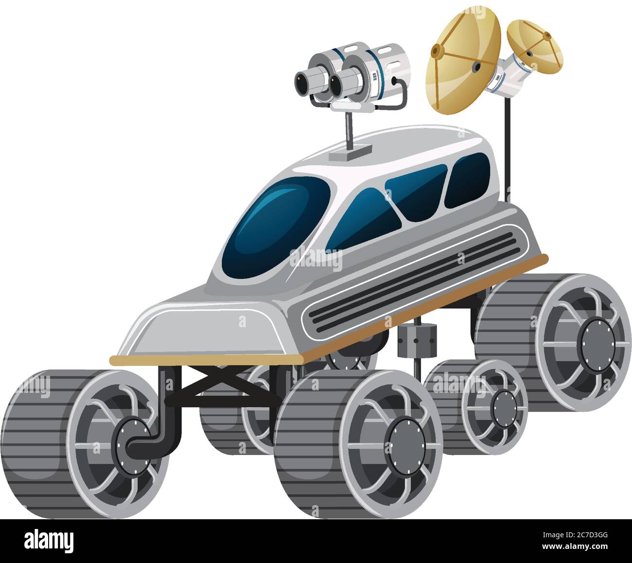 Isolated lunar roving vehicle on white background illustration Stock ...