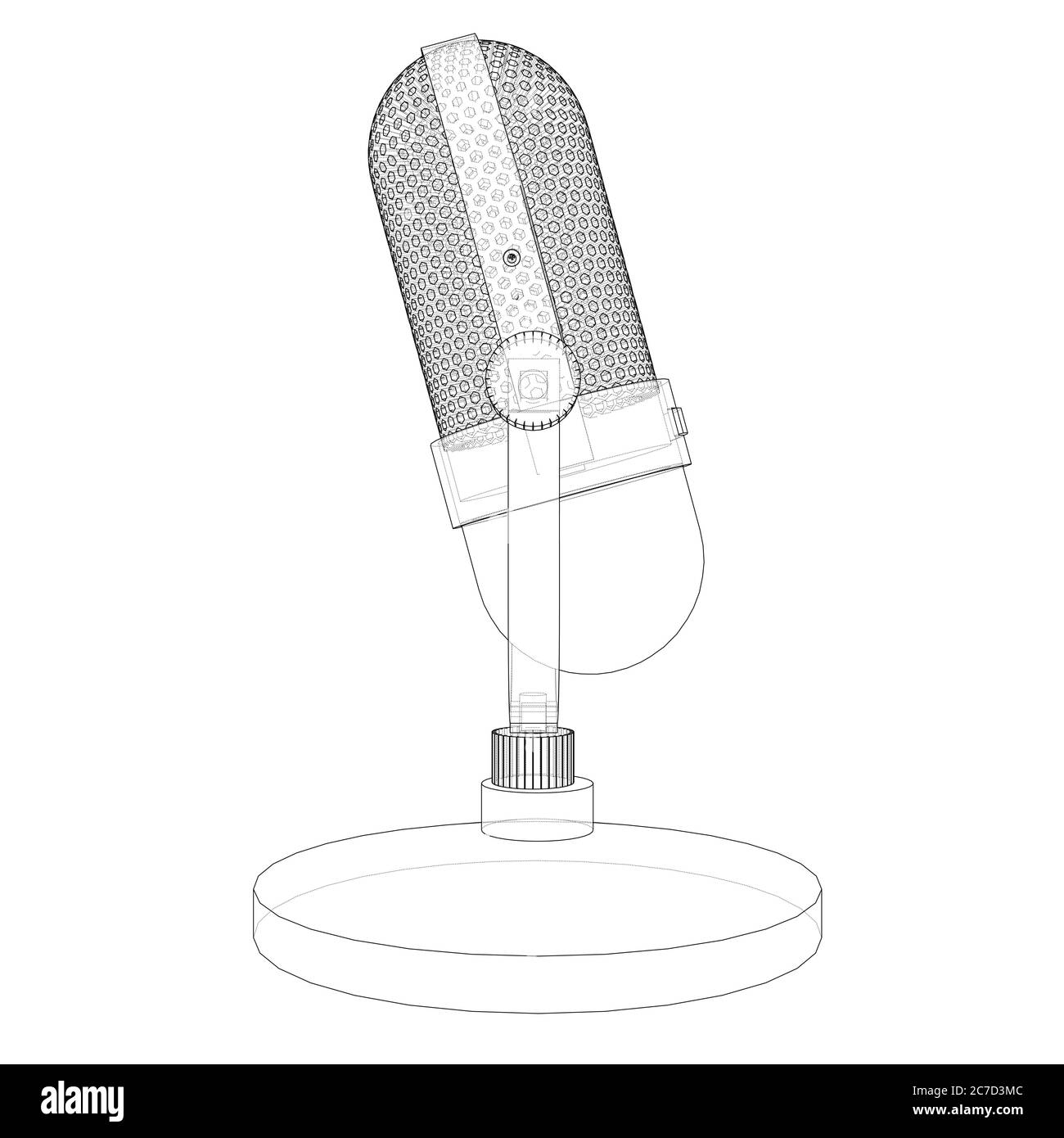 Outline vintage microphone Stock Photo - Alamy