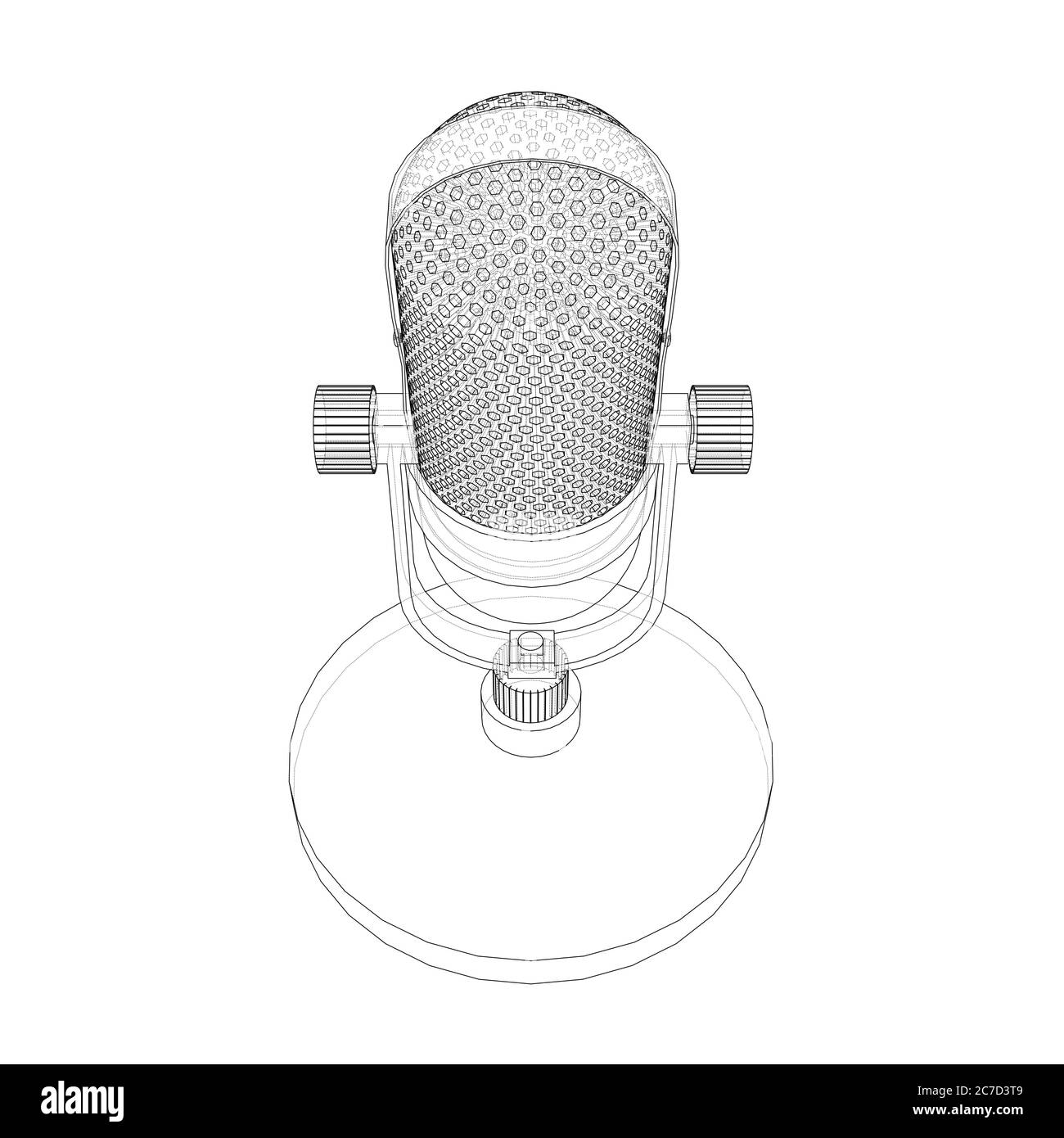 Outline vintage microphone Stock Photo - Alamy