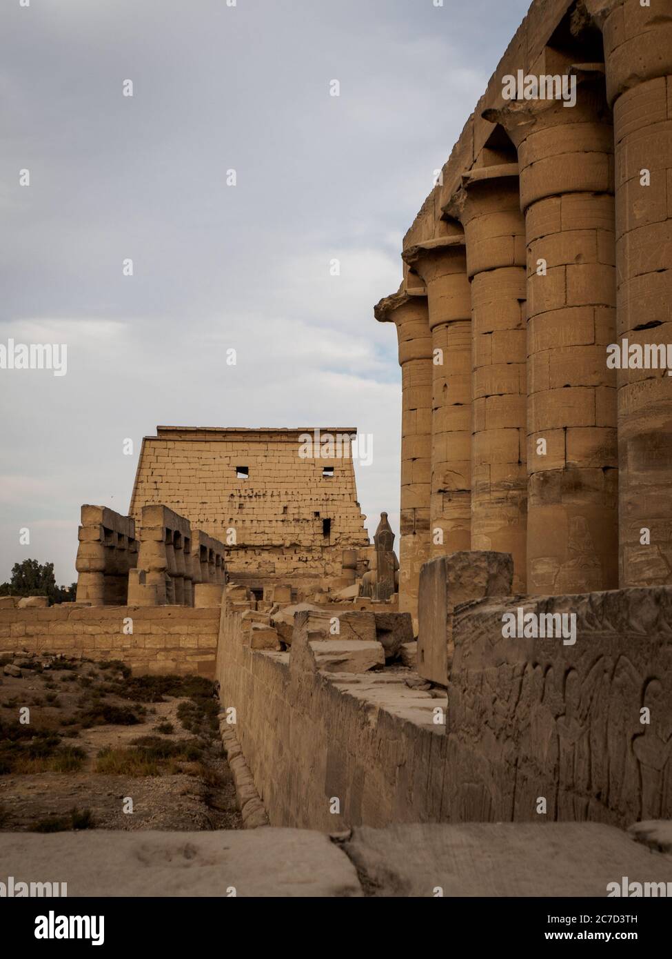 luxor temple at daylight with columns and pylon Stock Photo - Alamy