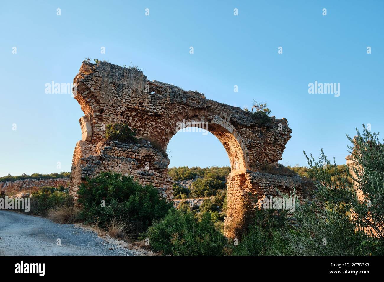 Ruins of a roman ancient viaduct. Ayas, Mersin province, Turkey Stock ...
