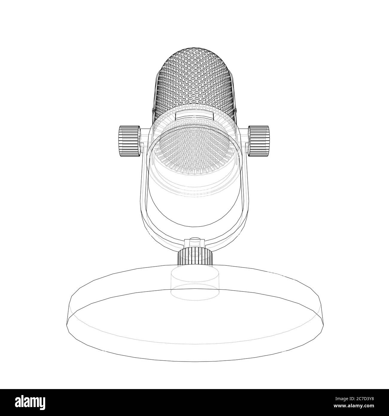 Outline vintage microphone Stock Photo - Alamy