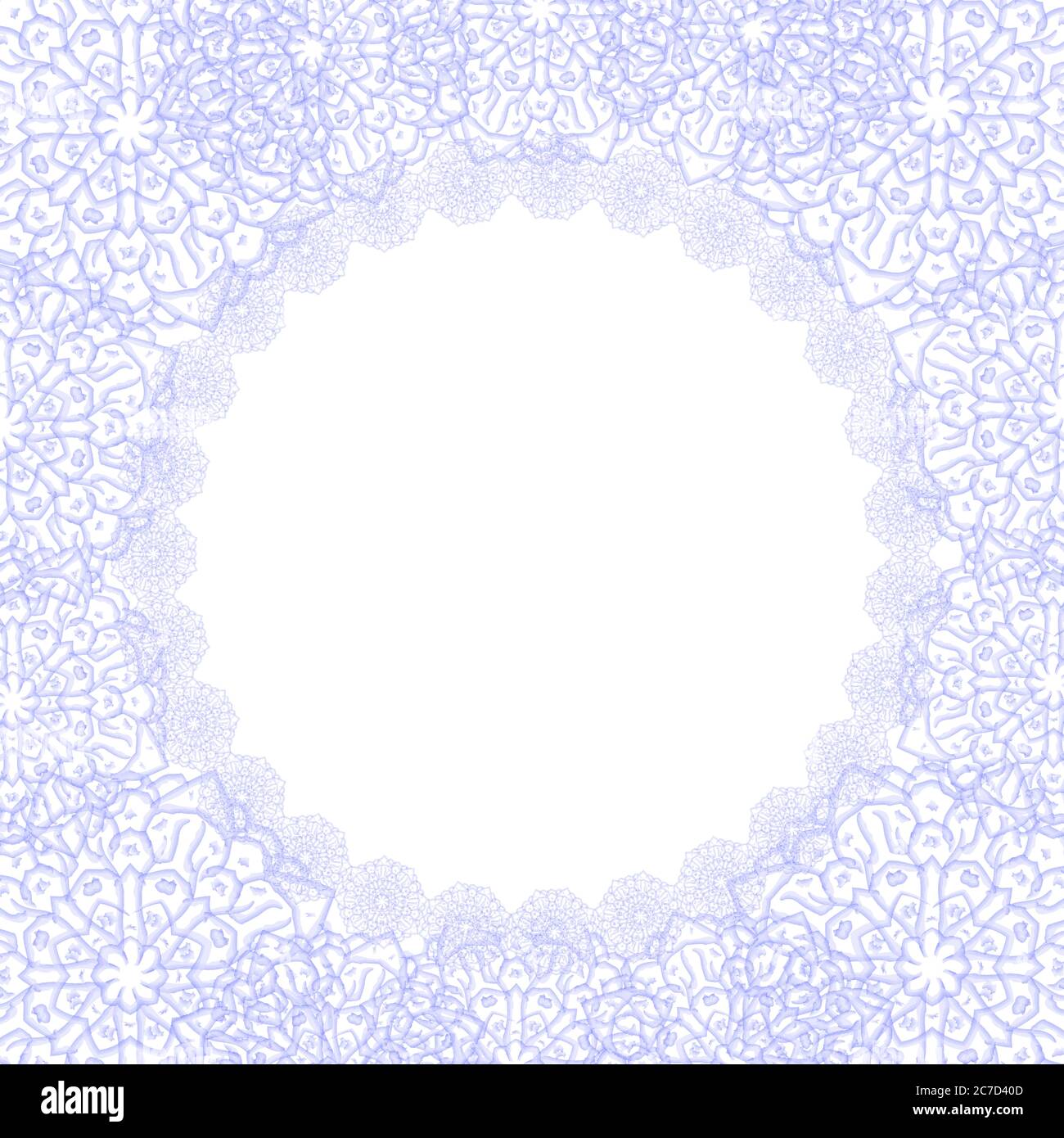 Square frame of snowflakes on a white isolated background. Frosty ...
