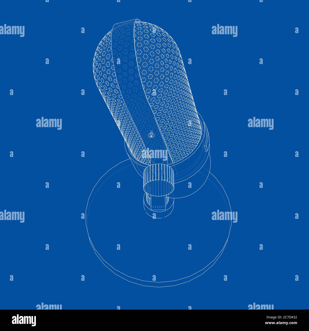 Outline vintage microphone Stock Photo - Alamy