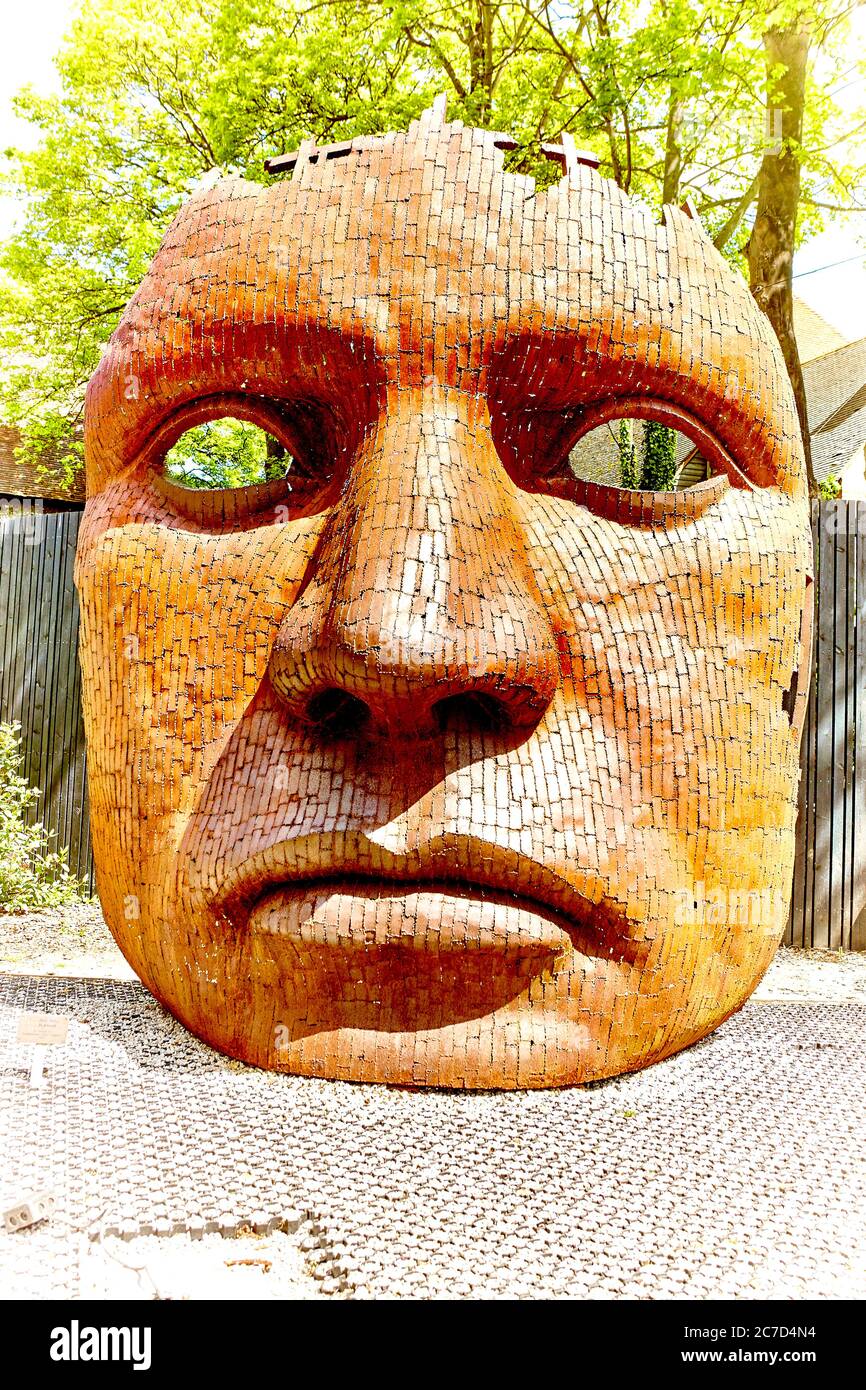 A mask sculpture opposite the Marlowe Theatre in the English Medieval ...