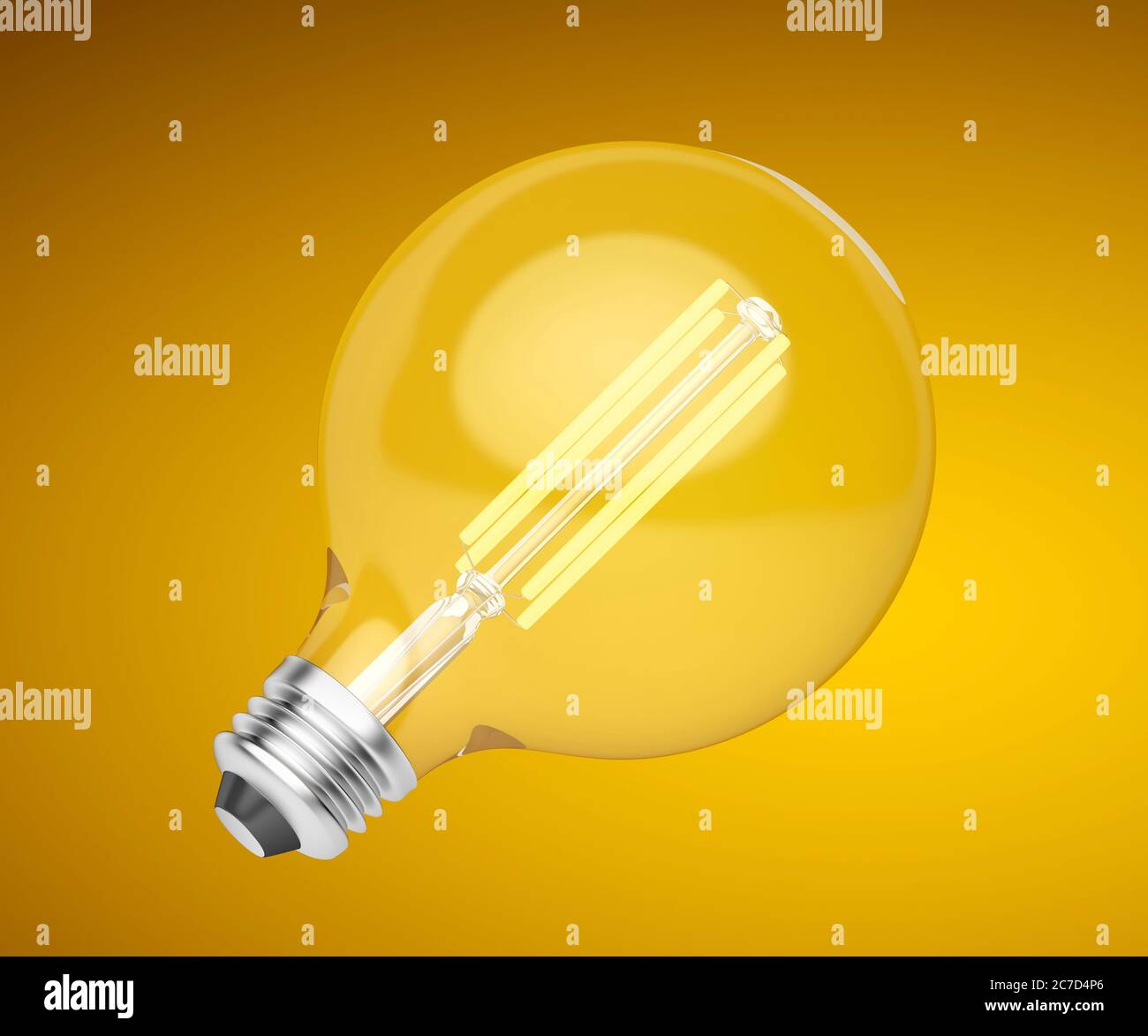 Bright LED light bulb on warm background Stock Photo - Alamy