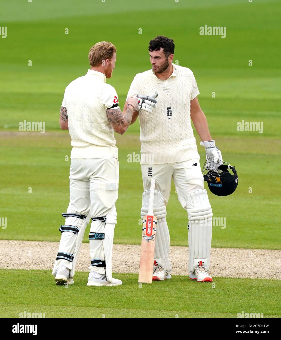 England's Ben Stokes (left) and Dom Sibley during day one of the Second ...
