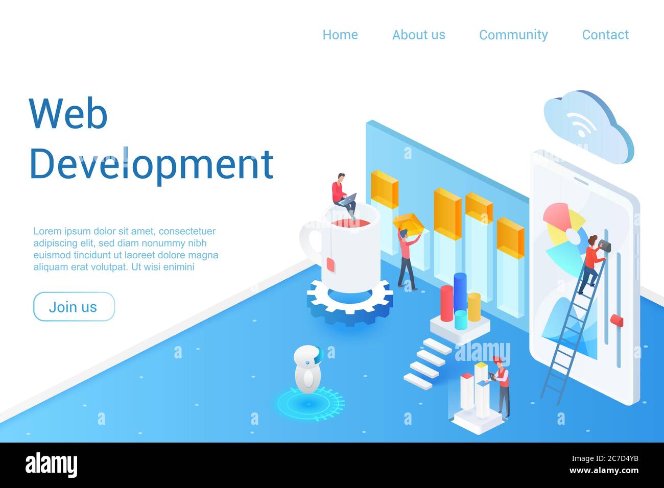 Web development isometric landing page vector template. App, software ... Web development isometric landing page vector template. App, software ...