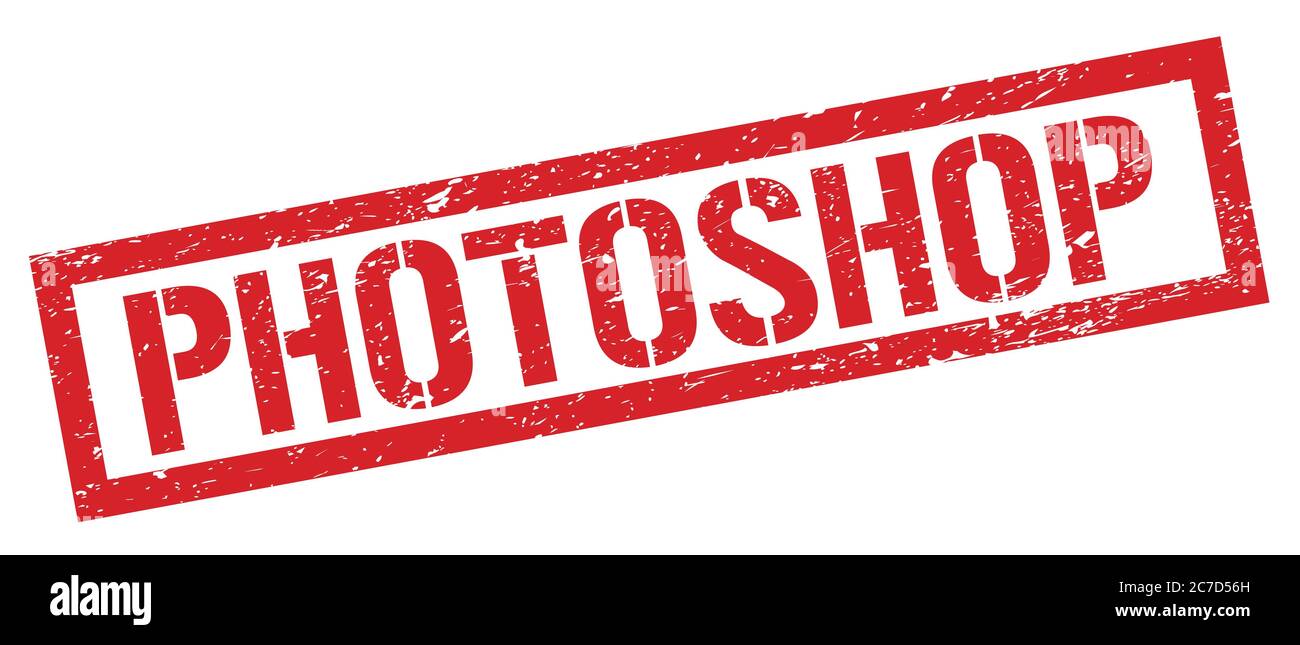 PHOTOSHOP red grungy rectangle stamp sign Stock Photo - Alamy