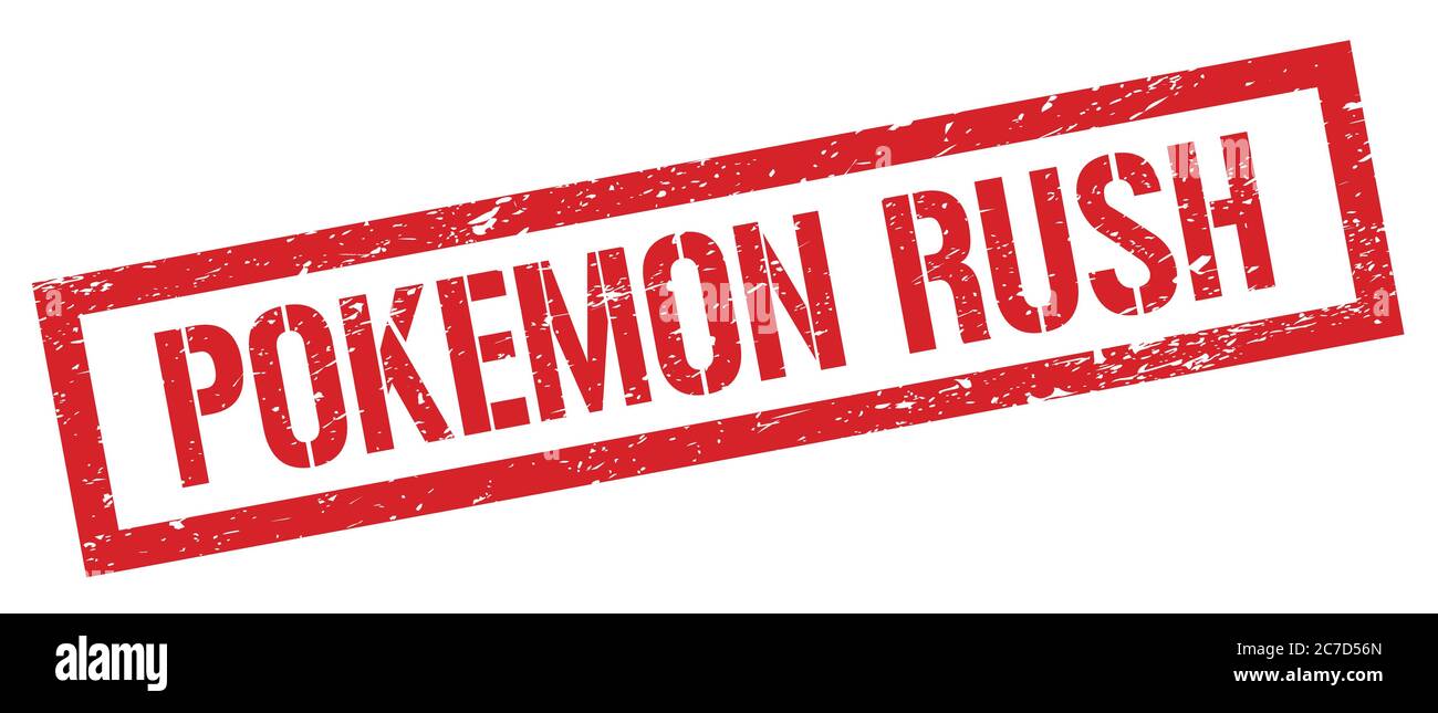 POKEMON RUSH red grungy rectangle stamp sign Stock Photo - Alamy