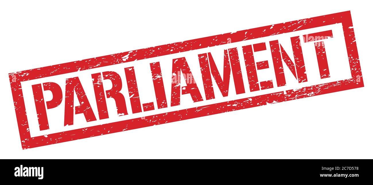 PARLIAMENT red grungy rectangle stamp sign Stock Photo - Alamy