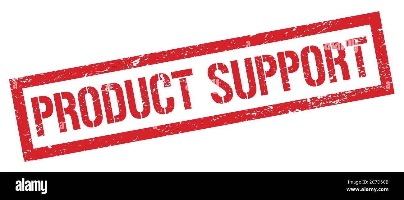 PRODUCT SUPPORT red grungy rectangle stamp sign Stock Photo - Alamy