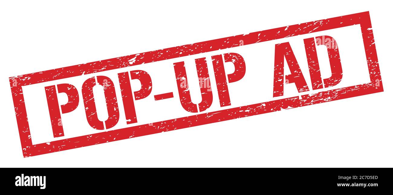 POP-UP AD red grungy rectangle stamp sign Stock Photo - Alamy