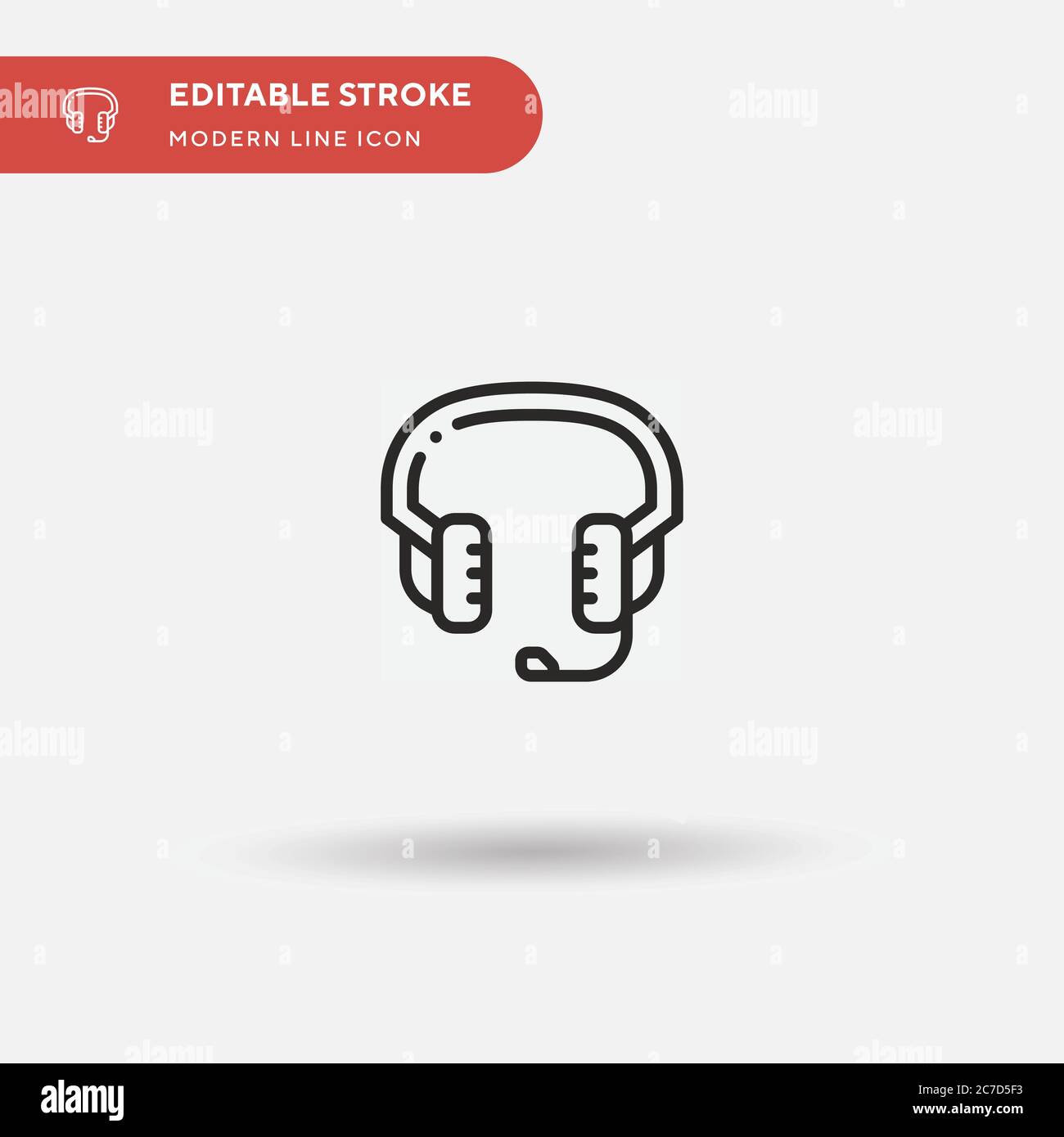 Headphone Simple vector icon. Illustration symbol design template for ...