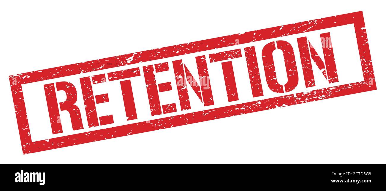 RETENTION red grungy rectangle stamp sign Stock Photo - Alamy