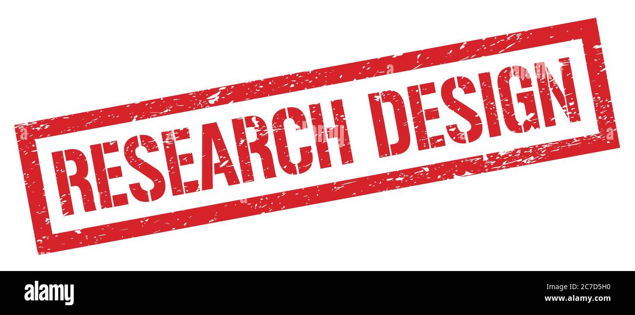 RESEARCH DESIGN red grungy rectangle stamp sign Stock Photo - Alamy