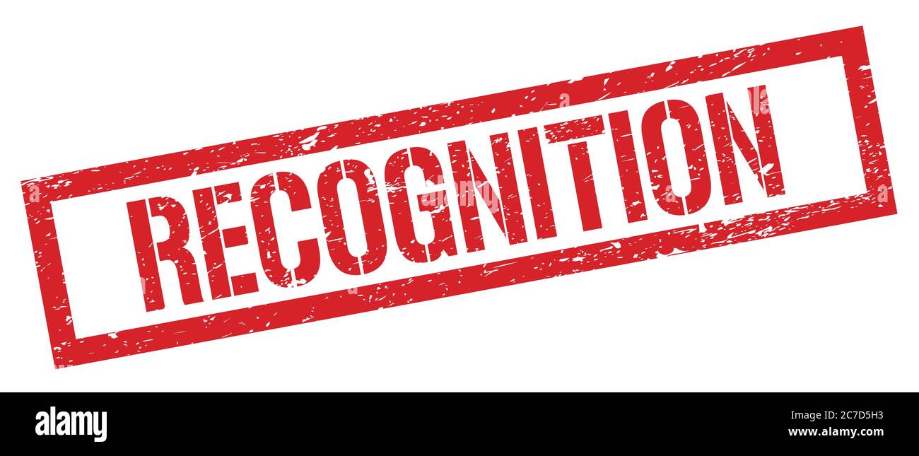 RECOGNITION red grungy rectangle stamp sign Stock Photo - Alamy