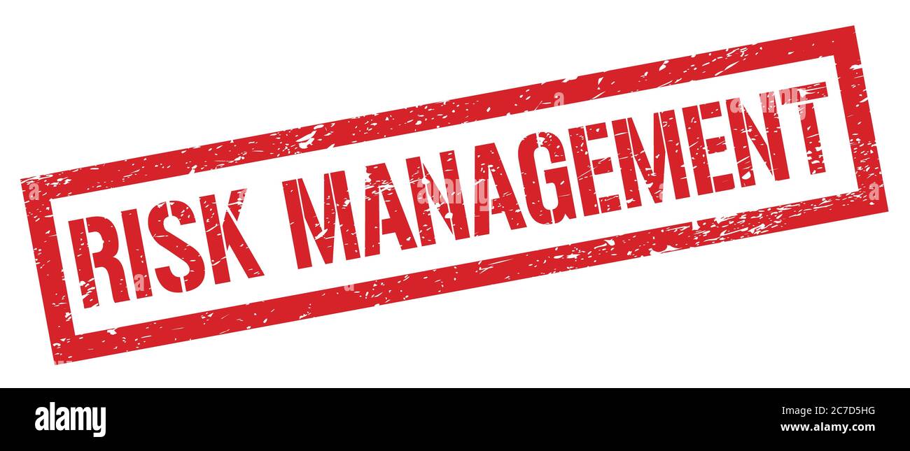 RISK MANAGEMENT red grungy rectangle stamp sign Stock Photo - Alamy