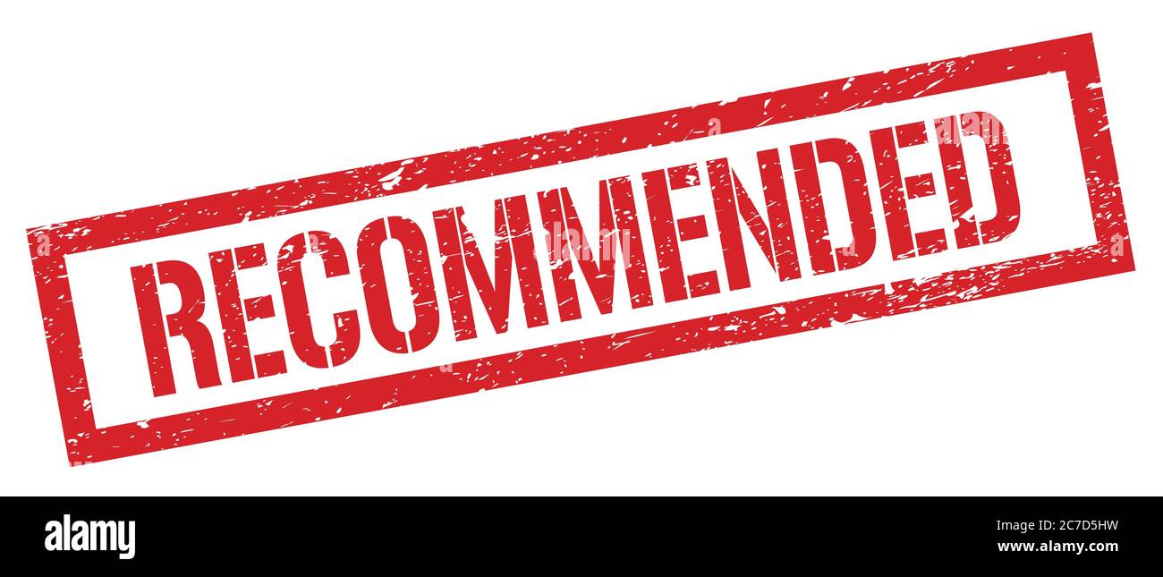 RECOMMENDED red grungy rectangle stamp sign Stock Photo - Alamy
